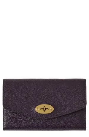 Mulberry Medium Darley Leather Wallet - Deep Aubergine