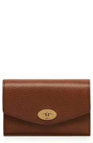 Mulberry Medium Darley Leather Wallet Oak
