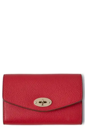 Mulberry Medium Darley Leather Wallet Scarlet Red