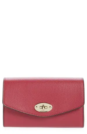 Mulberry Medium Darley Leather Wallet Wild Berry