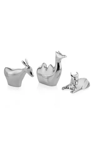NAMBE Animals 3-piece Mini Nativity Set - Silver