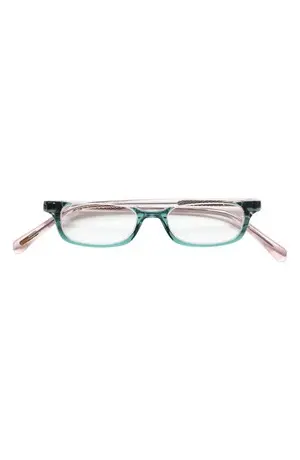 Eyebobs What Inheritance Rectangular Reading Glasses - Green/blush/clear