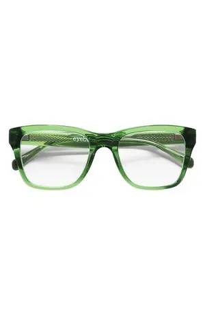 Eyebobs Kvetcher 53mm Square Reading Glasses - Green Crystal/ Clear