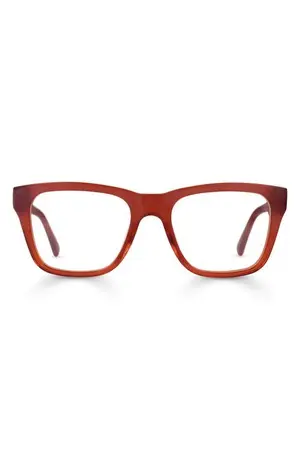 Eyebobs Kvetcher 53mm Square Reading Glasses - Half Matte Rust Orange