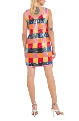 Endless Rose Sequin Checkered Mini Dress