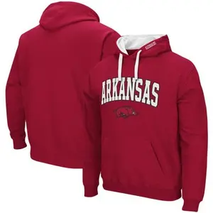 COLOSSEUM Arkansas Razorbacks Arch & Logo 2.0 Pullover Hoodie