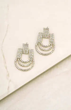 Ettika Crystal Door Knocker Earrings
