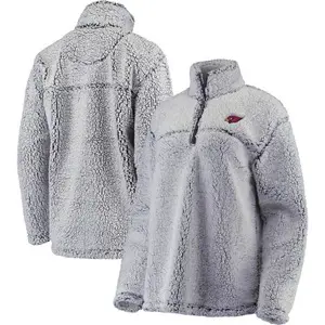 G-III 4HER BY CARL BANKS Arizona Cardinals Sherpa Quarter-zip Pullover Jacket - Gray