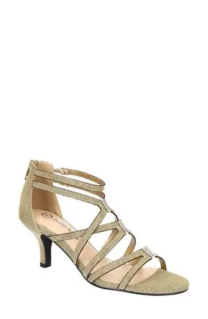BELLA VITA Karlette Strappy Sandals - Gold Glitter