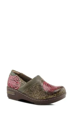 Spring Step Shoes Embossed Mules Clogs For Women