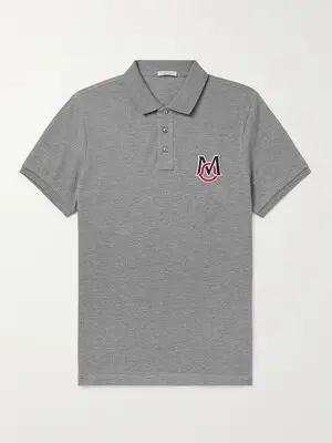Moncler Logo-embroidered Cotton-piqué Polo Shirt
