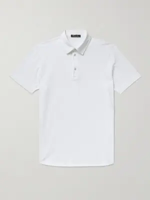 Men's White Cotton Polos