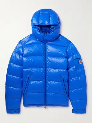 Moncler Maya Quilted Hooded Down Jacket - Blue