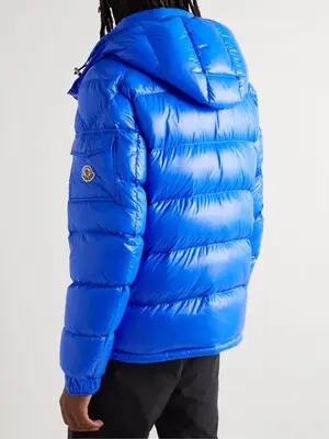 Moncler Maya Quilted Hooded Down Jacket - Blue
