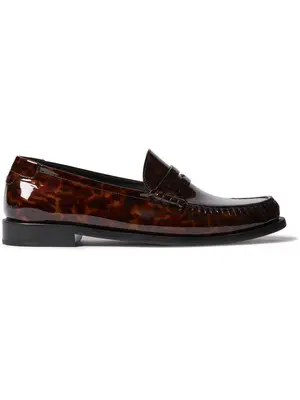 Saint Laurent Le Loafer Leopard-print Leather Penny Loafers