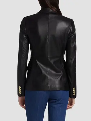Derek Lam 10 Crosby Franklin Double-breasted Leather Jacket