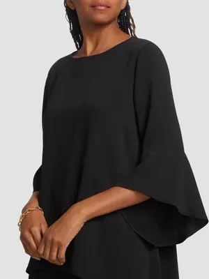Caroline Rose Julia Crepe Bell-sleeve Tunic
