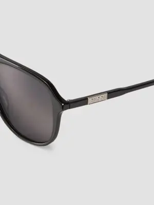 Gucci Sophisticated Web Gg1156s-001 Acetate Pilot Sunglasses