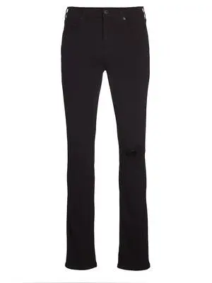 Paige Lennox Slim-fit Stretch Jeans Black Shadow Destructed