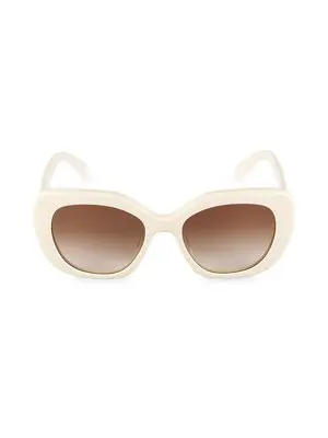 Celine 55mm Butterfly Round Sunglasses Ivory