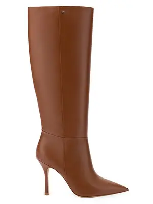 Larroude Women's Kate Leather Tall Boots - Caramel  - Caramel