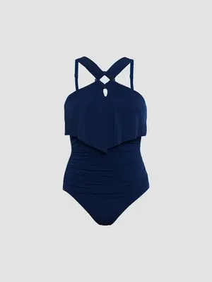 Magicsuit Liza Square-cut One-piece Swimsuit Navy