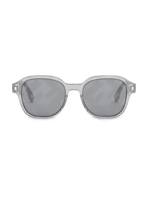 Fendi Men's Translucent 52MM FF Logo Sunglasses - Brown - Grey