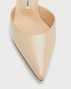 Manolo Blahnik Carolyne Kitten-heel Slingback Pumps - Beige