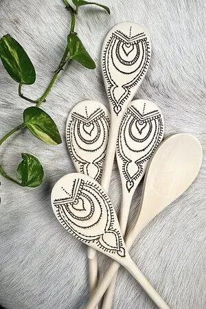 HONORABLE OAK Wood Burn Spoons - Abstract