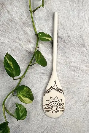 HONORABLE OAK Wood Burn Spoons - Flower Power