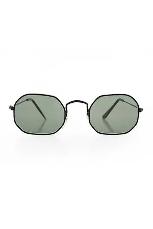 SUNGLASS MUSEUM Vintage Octagon Frame Sunglasses - Black