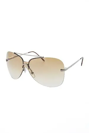 SUNGLASS MUSEUM Vintage Rimless Butterfly Sunglasses - Brown
