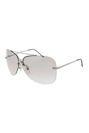 SUNGLASS MUSEUM Vintage Rimless Butterfly Sunglasses - Light Grey