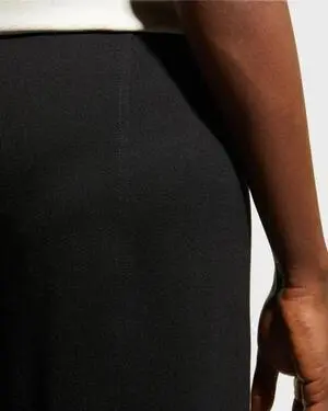 Eileen Fisher Pleated Ponte Lantern Ankle Pants - Black