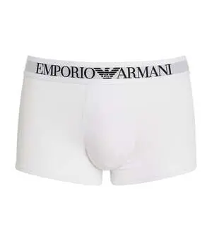 Emporio Armani Logo Motif Trunks - White