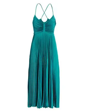 A.L.C. Gemini Pleated Midi Dress Blue-med