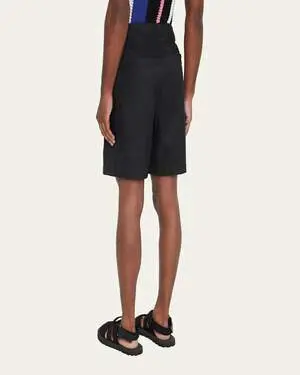 3.1 Phillip Lim Pleated Tailored Shorts With Self-belt - Black