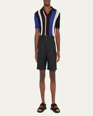 3.1 Phillip Lim Pleated Tailored Shorts With Self-belt - Black