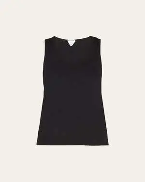 Bottega Veneta Dry Stretch Cotton Ribbed Tank Top - Nero