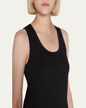 Bottega Veneta Dry Stretch Cotton Ribbed Tank Top - Nero