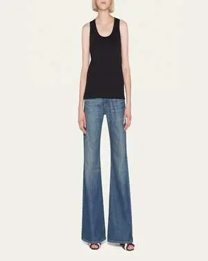 Bottega Veneta Dry Stretch Cotton Ribbed Tank Top - Nero