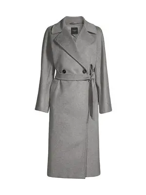 Max Mara Women's Resina Wool Trench Coat - Light Grey  - Light Grey