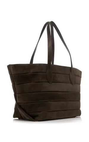 Khaite - Florence Striped Suede Tote Bag