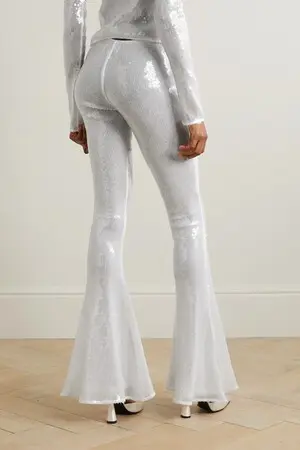 16Arlington Koro Sequined Tulle Flared Pants