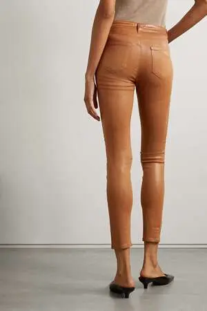 L'Agence Jyothi Coated High-rise Skinny Jeans