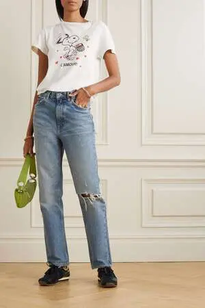 RE/DONE Printed Cotton-jersey T-shirt