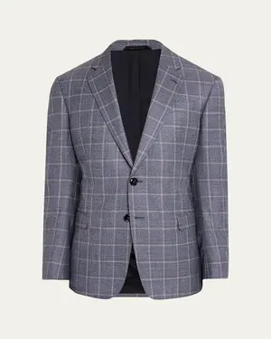 Giorgio Armani Windowpane Sport Coat - Grey