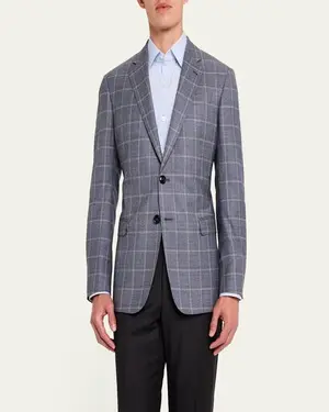 Giorgio Armani Windowpane Sport Coat - Grey