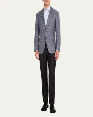 Giorgio Armani Windowpane Sport Coat - Grey