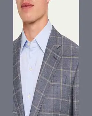 Giorgio Armani Windowpane Sport Coat - Grey